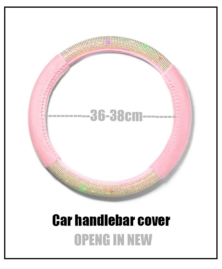 Чехлы на автомобильные сиденья с кристаллами и бриллиантами, универсальные аксессуары для автомобильного интерьера, розовая плюшевая подушка на переднее сиденье автомобиля, подходит для женщин Handlebar cover
