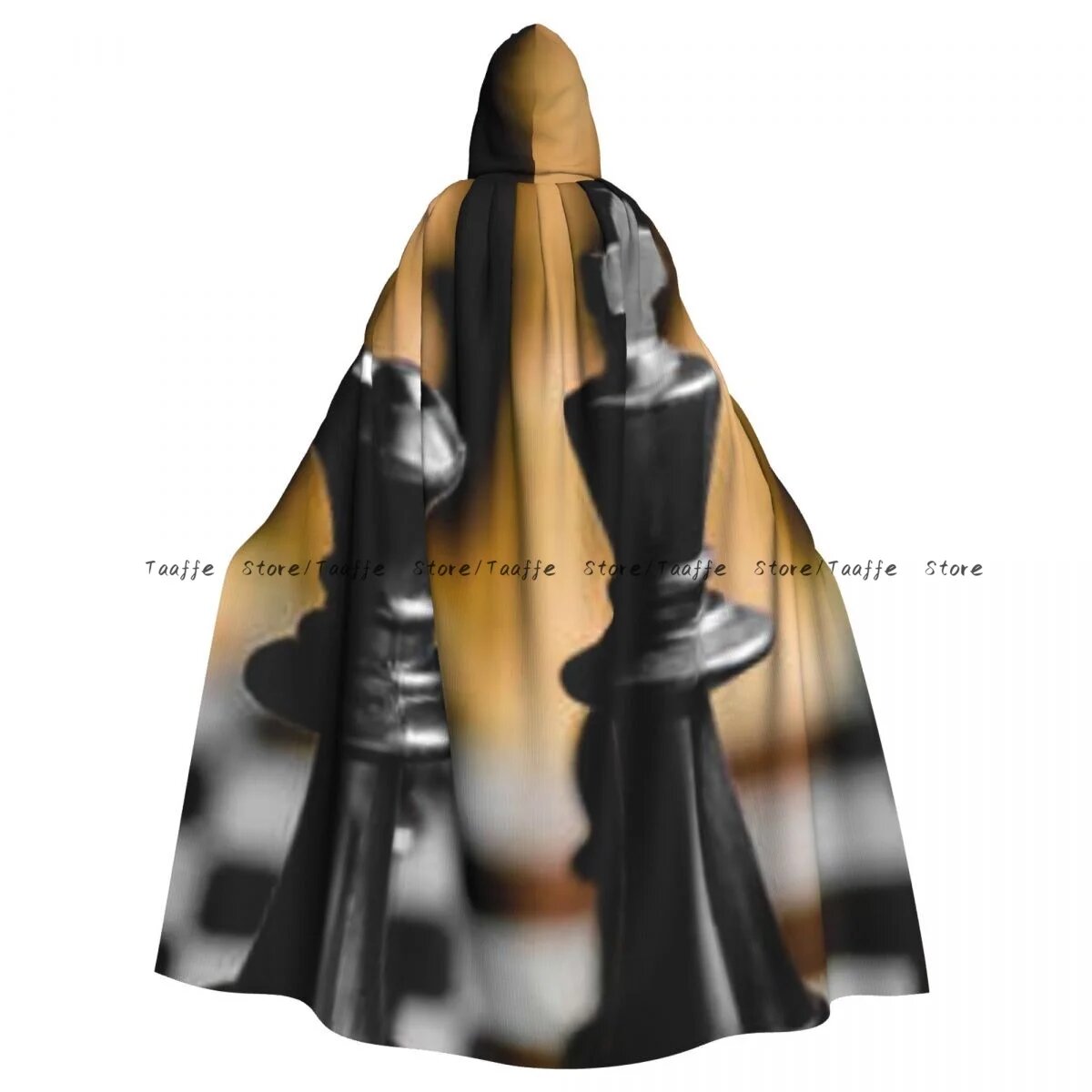 Черный белый плащ ведьмы полиэстер Color7