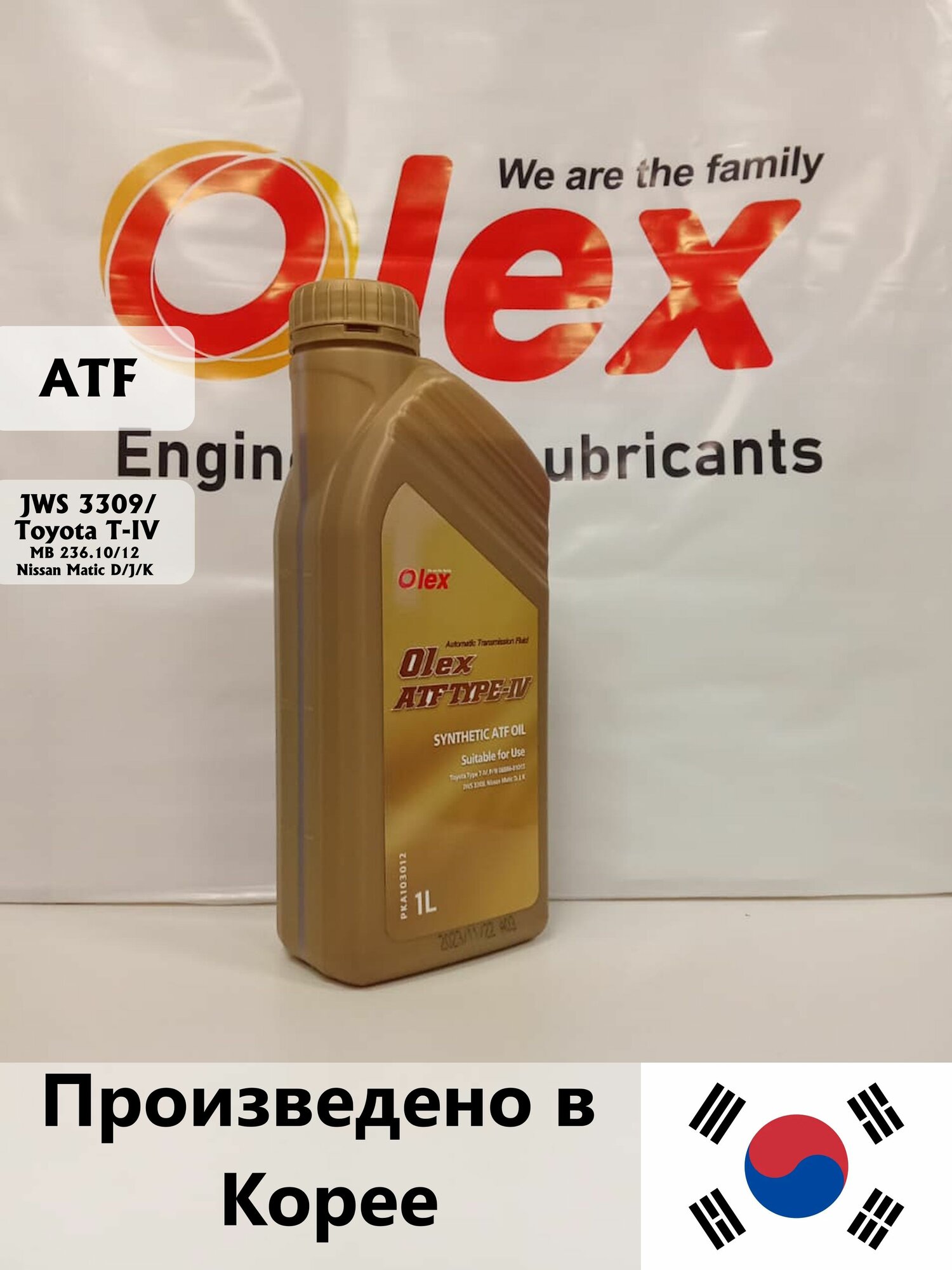 Масло трансмиссионное ATF OLEX TYPE-IV /3309/ Nissan MaticD, J, K PKA103012 (1л) (Южная Корея)