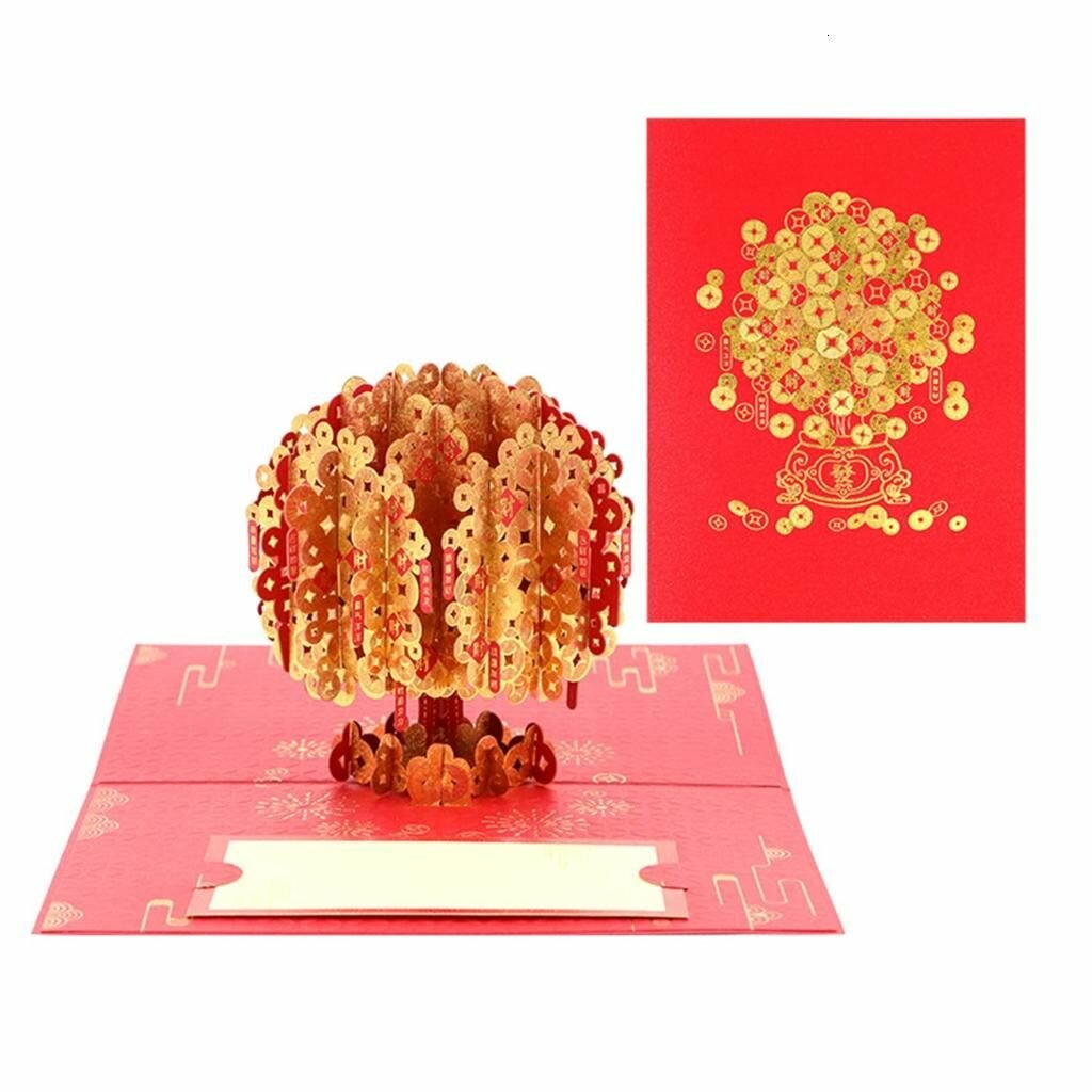 Креативная трехмерная поздравительная открытка hot blonde fortune Tree на весеннем фестивале 2025 года