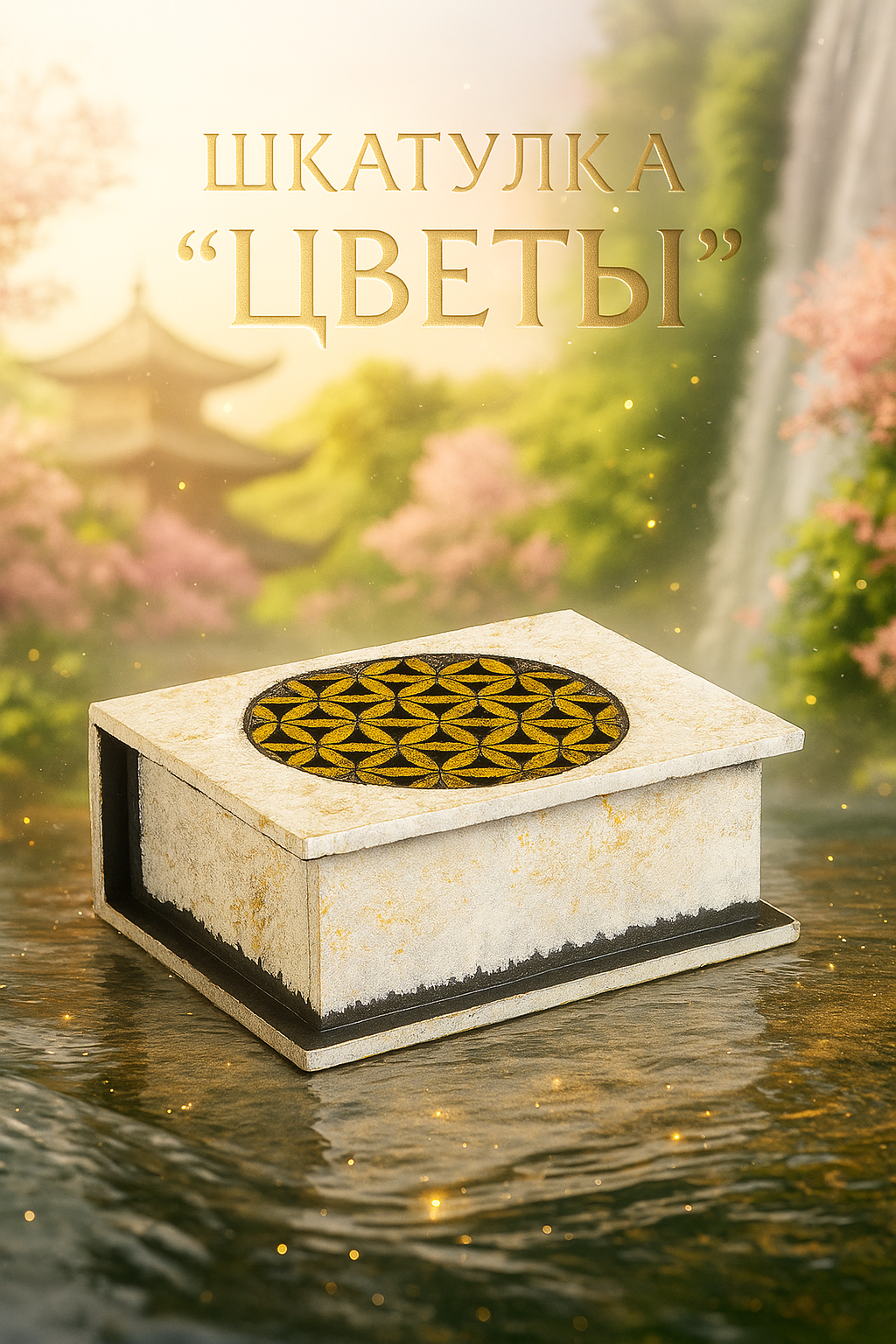 Шкатулка универсальная "Цветы" размер 19×15×7 см, МДФ