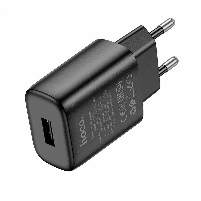 Блок питания Hoco C134A, 1*USB, 2400 mA, белый, HOCO
