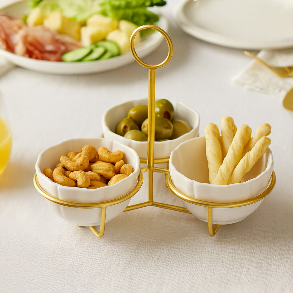 Менажница фарфоровая круглая