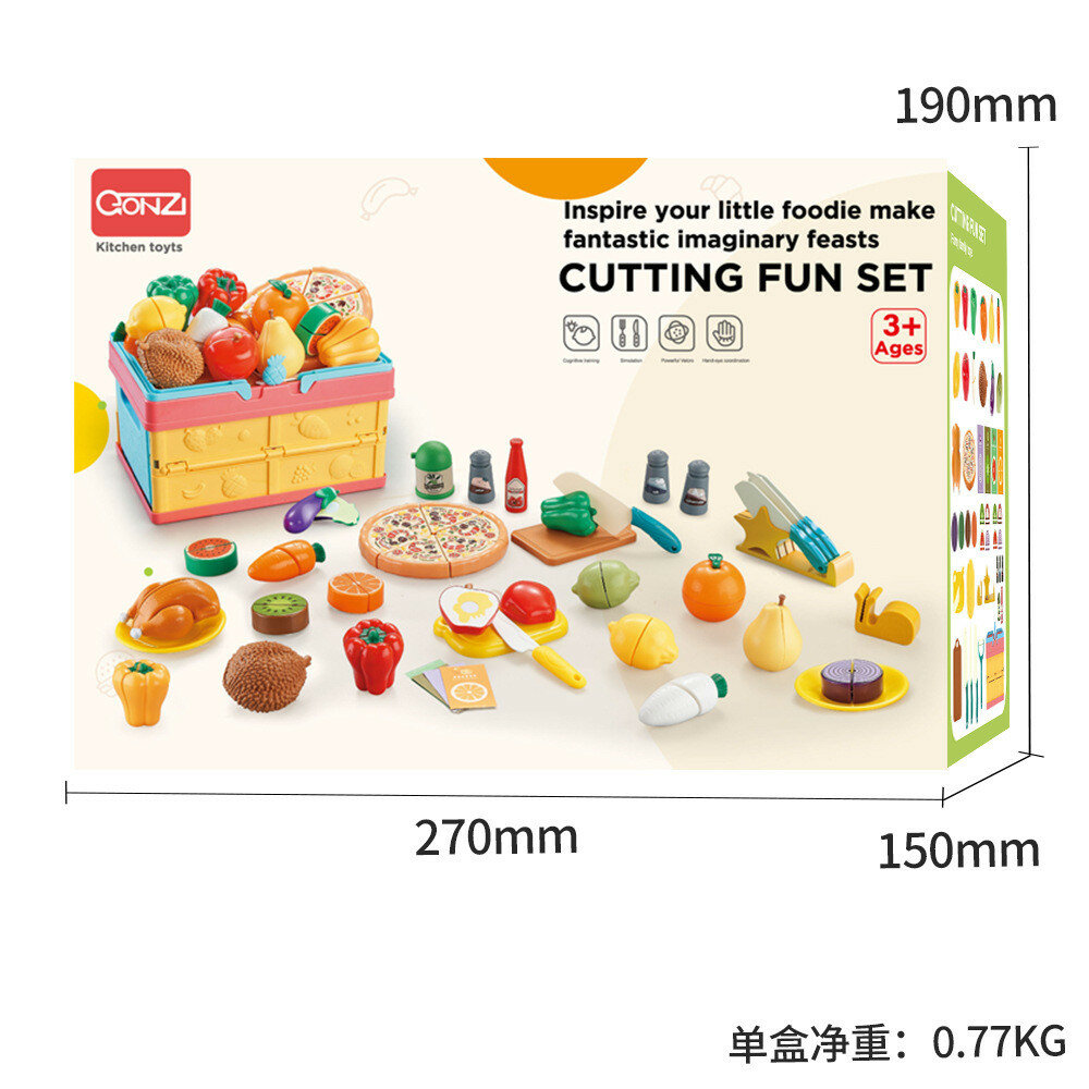 Мультифункциональный набор для игры из 41 кусочка для нарезки фруктов и овощей для детей, творческое времяпрепровождение