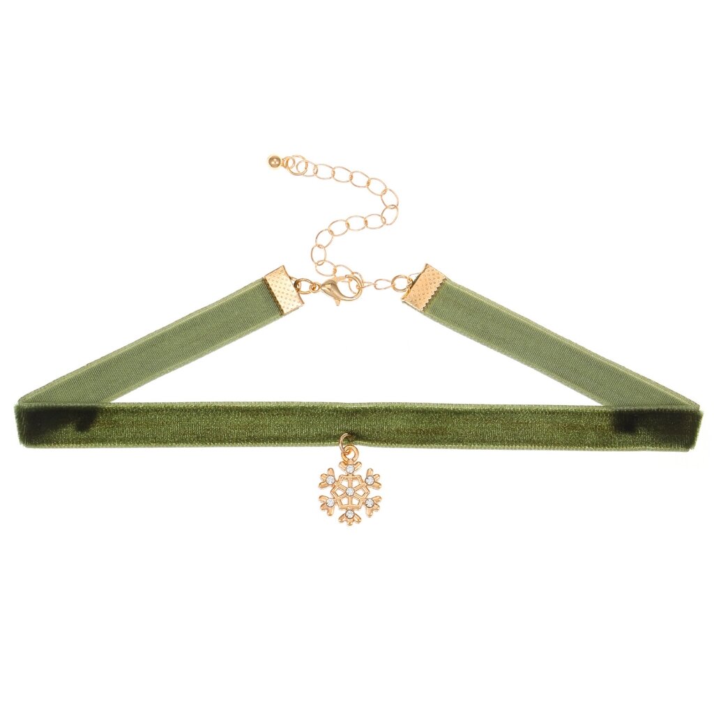 Рождественские колокольчики Бархатное ожерелье Снежинки колье-чокер для женщин Подарки на выпускной вечер