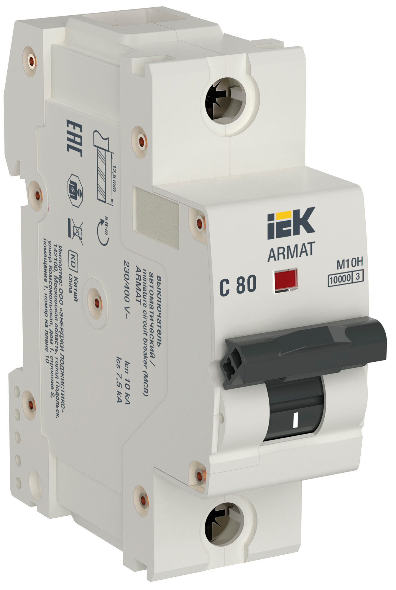 Выключатель автоматический M10H 1P C 80A IEK AR-M10H-1-C080