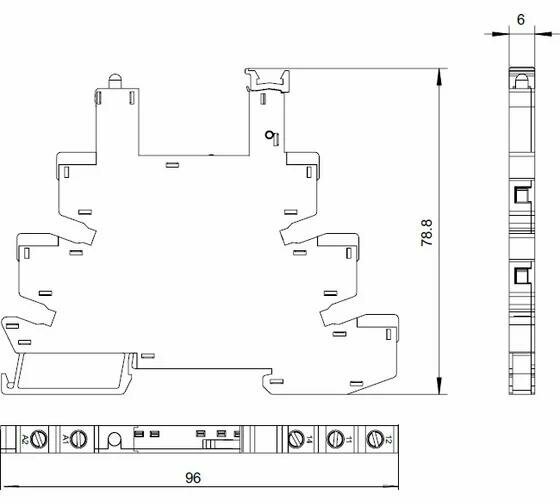 Модуль интерфейсный Релеон реле, 1 перекидной контакт, 6А, 24В AC-DC, пружинные зажимы