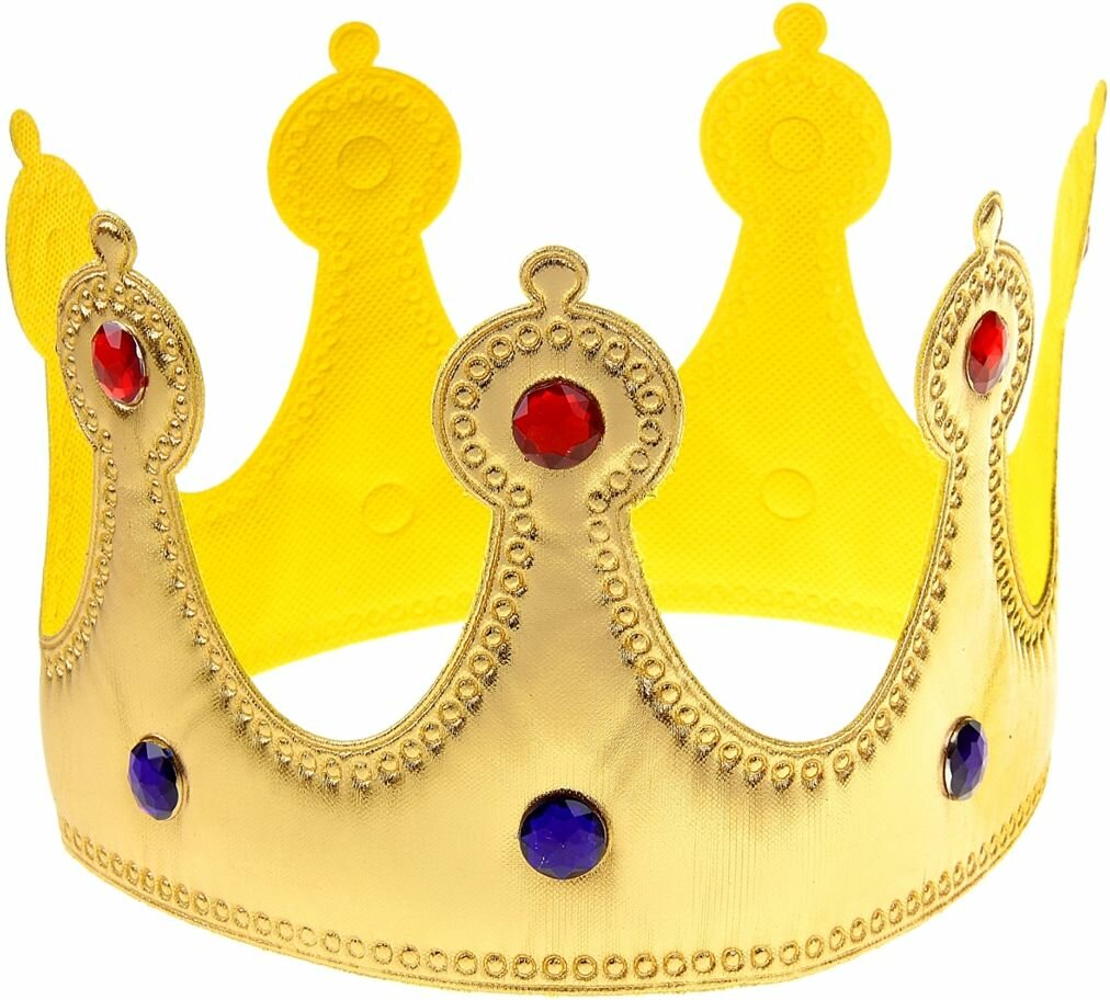 Корона золотая "Королева" со стразами, детская для праздника, карнавальный головной убор для девочки