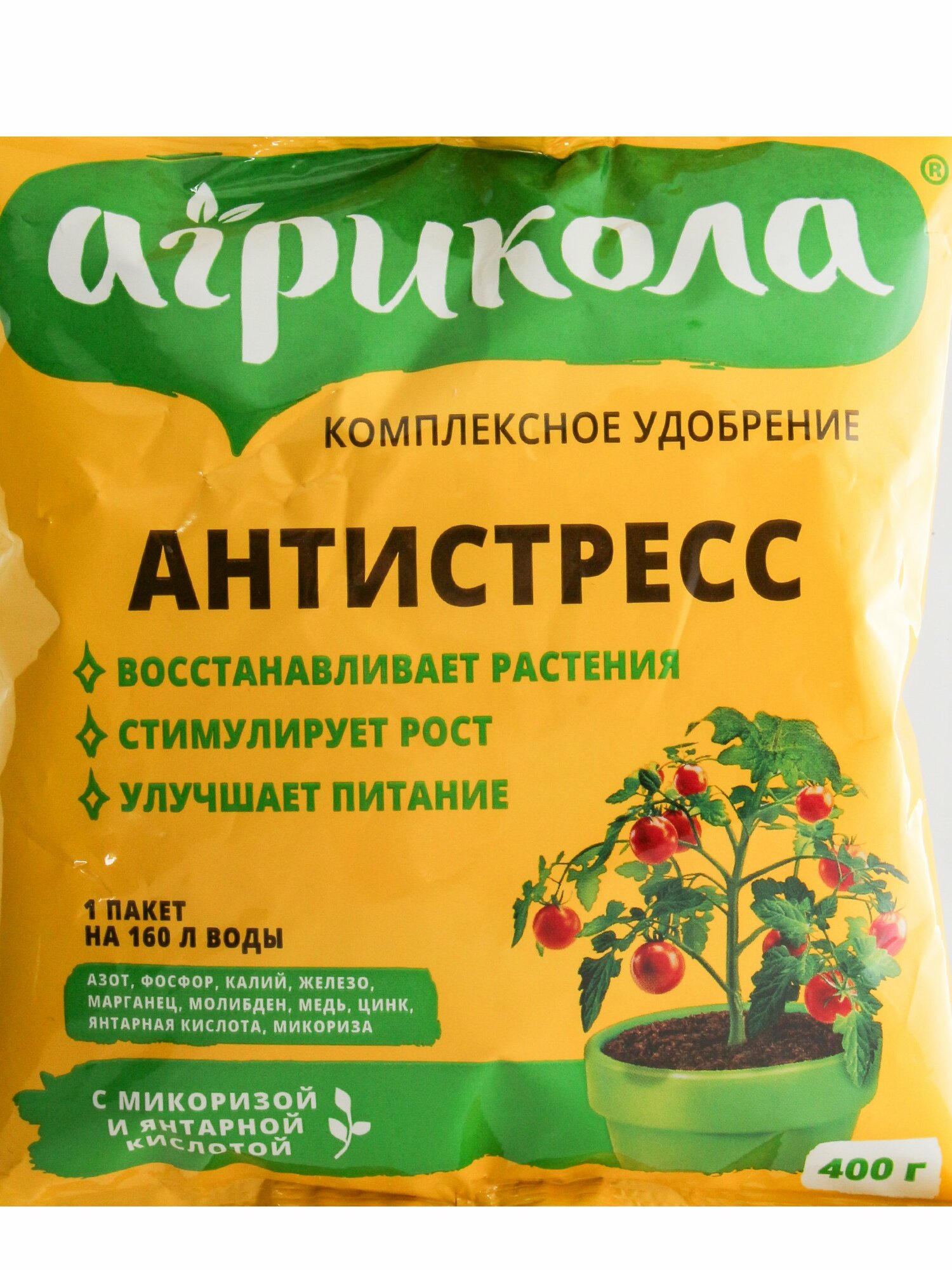 Удобрение Агрикола Антистресс комплексное 400 г для роста и цветения растений, стимулятор корнеобразования универсальный