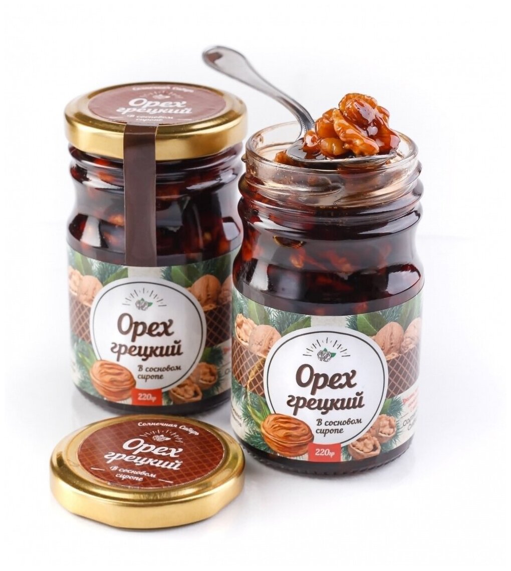 Грецкий орех в сиропе из сосновой шишки, 220гр.