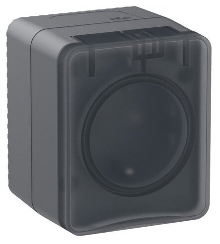 Розетка Systeme Electric (schneider Electric) SCHNEIDER ELECTRIC AtlasDesign PROFI IP54 O/У с заземлением, со шторками, 16А, 250B, Антрацит, ATN544045