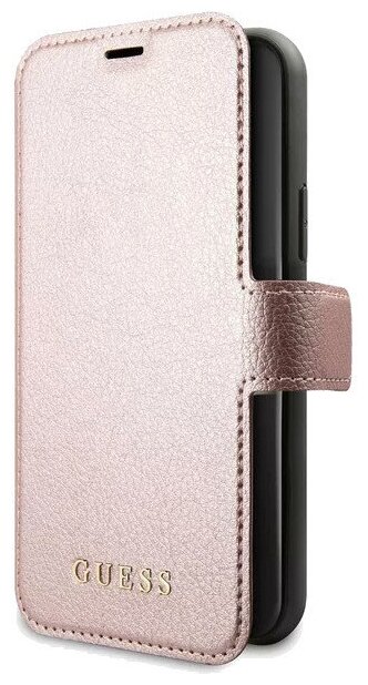 Чехол Guess Iridescent Booktype для iPhone 11 Pro розовое золото