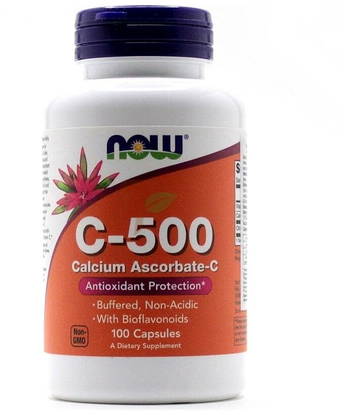 Vitamin C Ascorbate 500mg with Bioflavonoids 100 caps Now