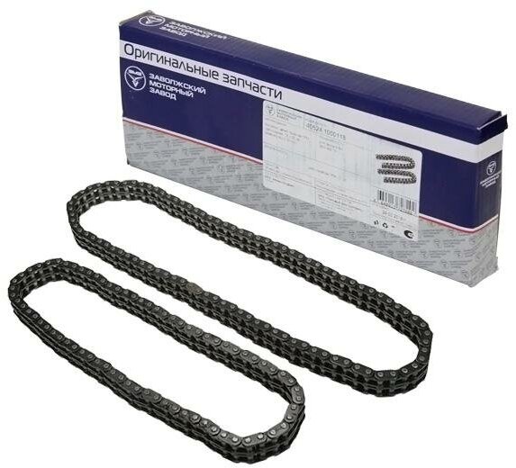 Цепь 40524,40525,40904 кт. (72,92 зв.) 2-рядная диам. втулки 6,35 мм ЕВРО-3 (Киров) ЗМЗ