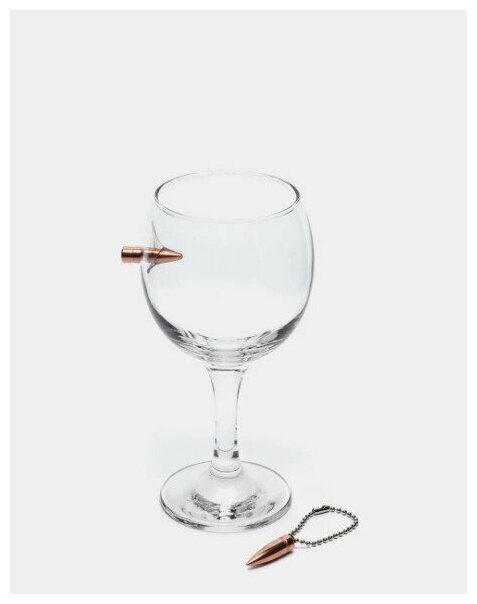 Бокал с пулей калибра 7.62 для вина 290 мл.