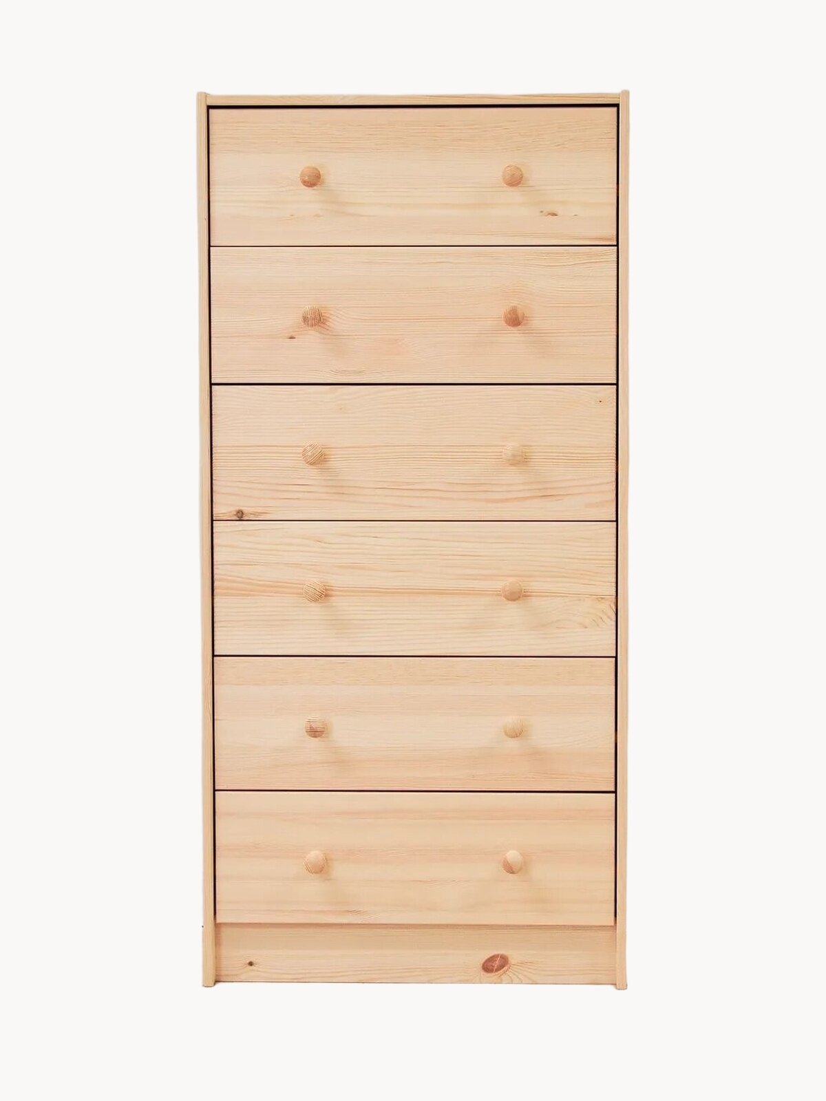 Комод, 62х30х130, Раст, с ящиками, для одежды и игрушек, в прихожую, из массива дерева, IKEA