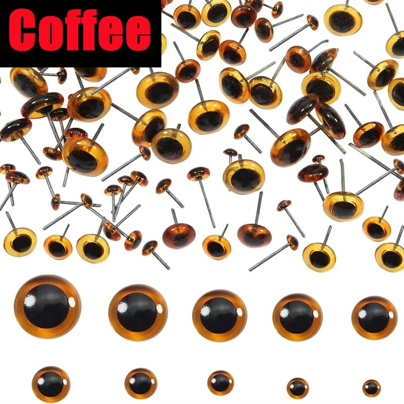 Стекловые глаза для кукол SIRENXI 3/4/5/6/7/8/9/10 мм 100 шт. Коричневый, Coffee, 8mm