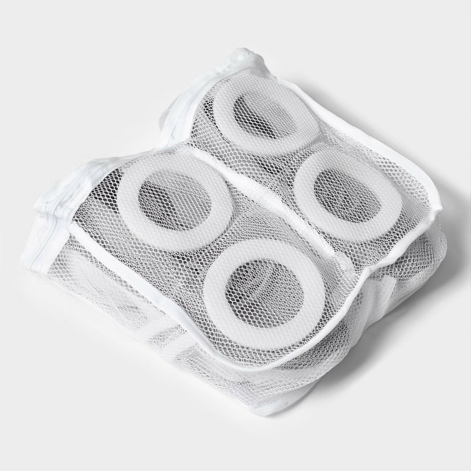 Мешок для стирки обуви Доляна, 26×29×9 см, до 40 размера, полиэстер, белый