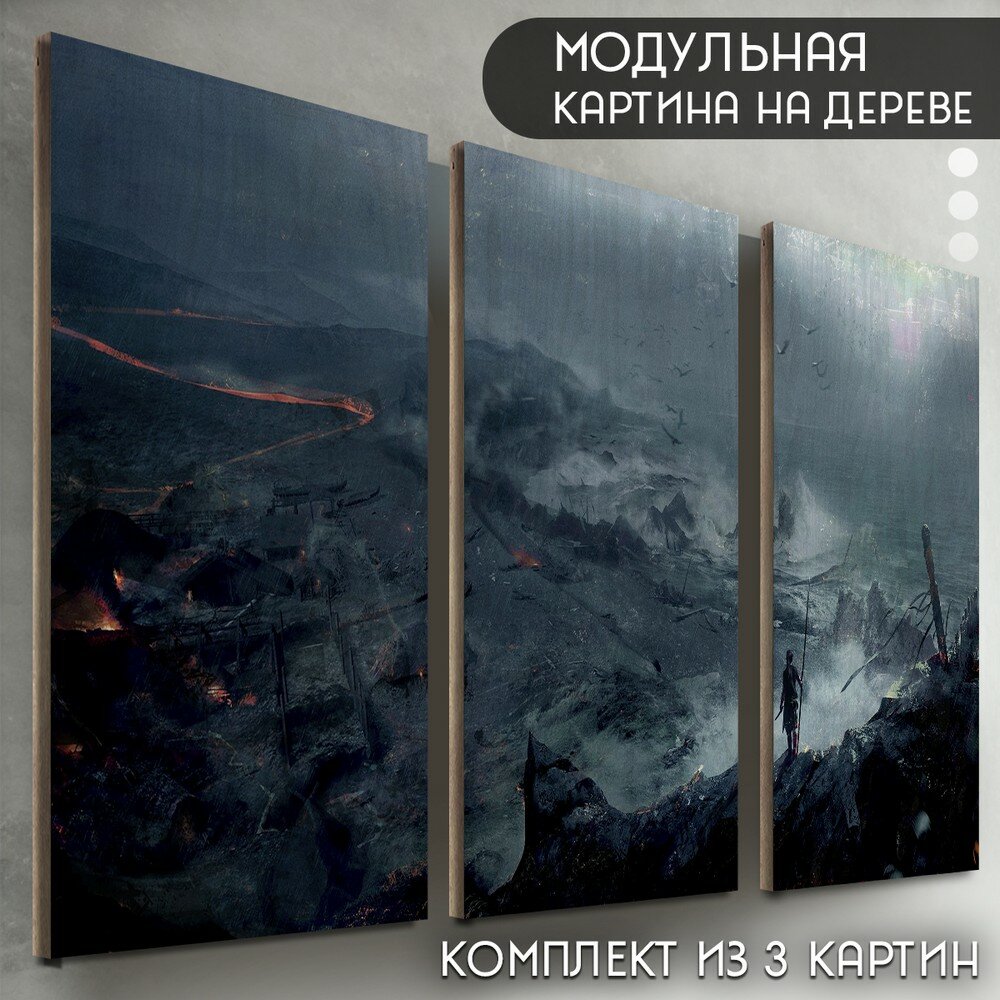 Модульная картина на дереве "игра Hellblade 2 (сенуа, хелблейд, PS, PC, XBOX, SWITCH) - 6653"