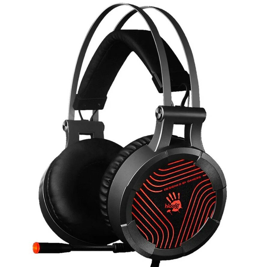 Наушники с микрофоном A4Tech Bloody G530 черный/серый 1.8м мониторные оголовье (G530)
