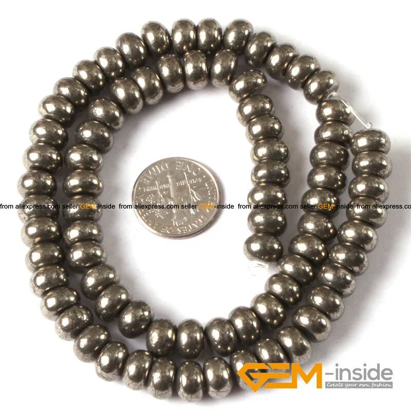 Rondelle Spacer Irony серые бусины из пирита 15 дюймов 5x8mm