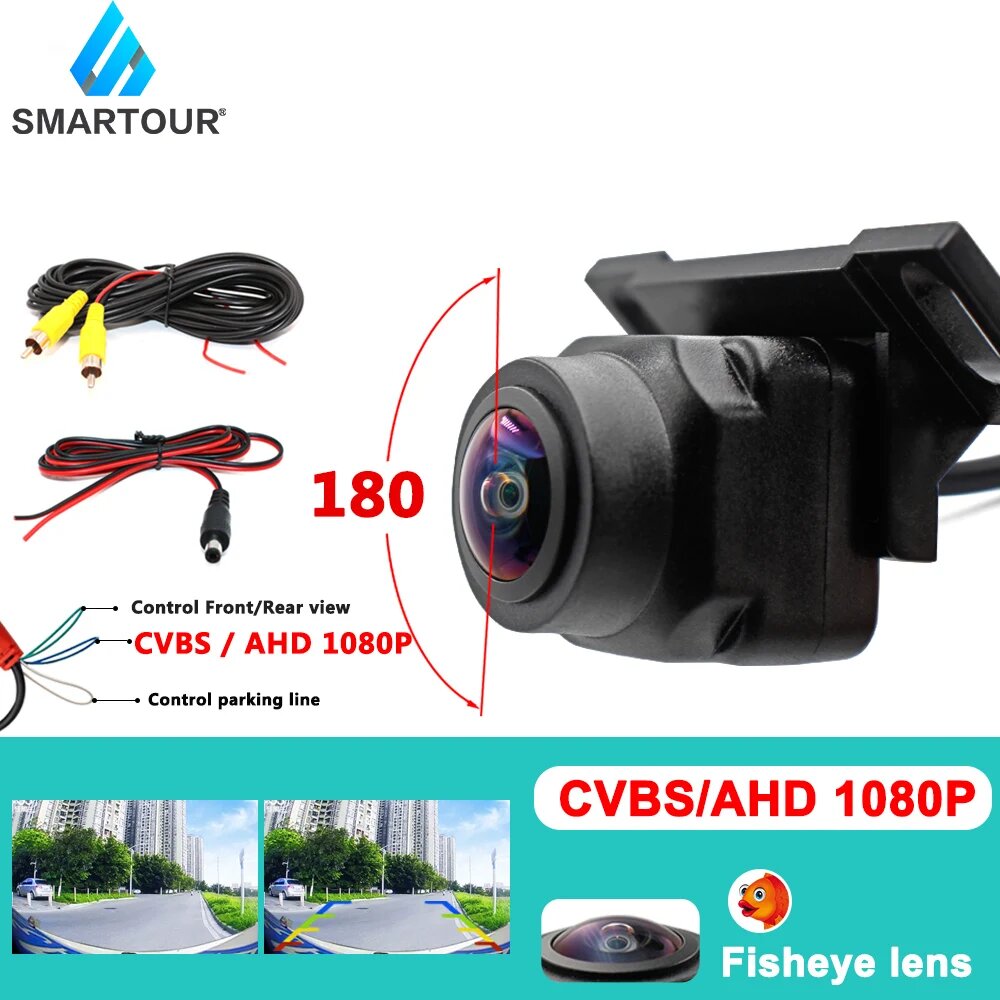 Камера заднего вида Smartour HD 1280*720P с ночным видением, объектив «рыбий глаз» D 180 AHD 1080P
