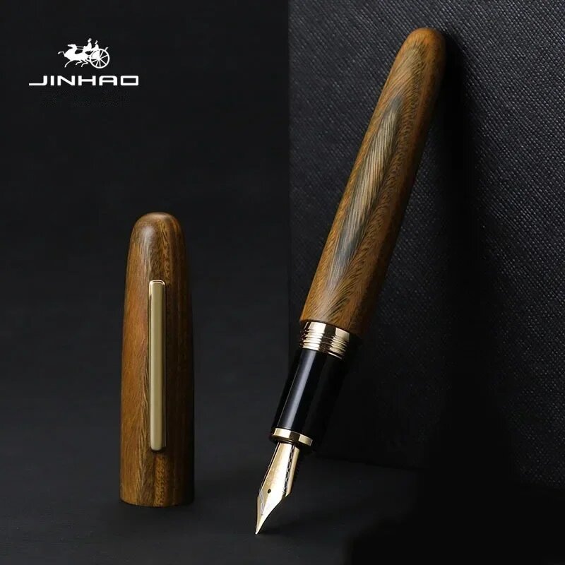 Перьевая ручка Jinhao 9056 из натурального дерева EF(0.38mm), Green Sandalwood