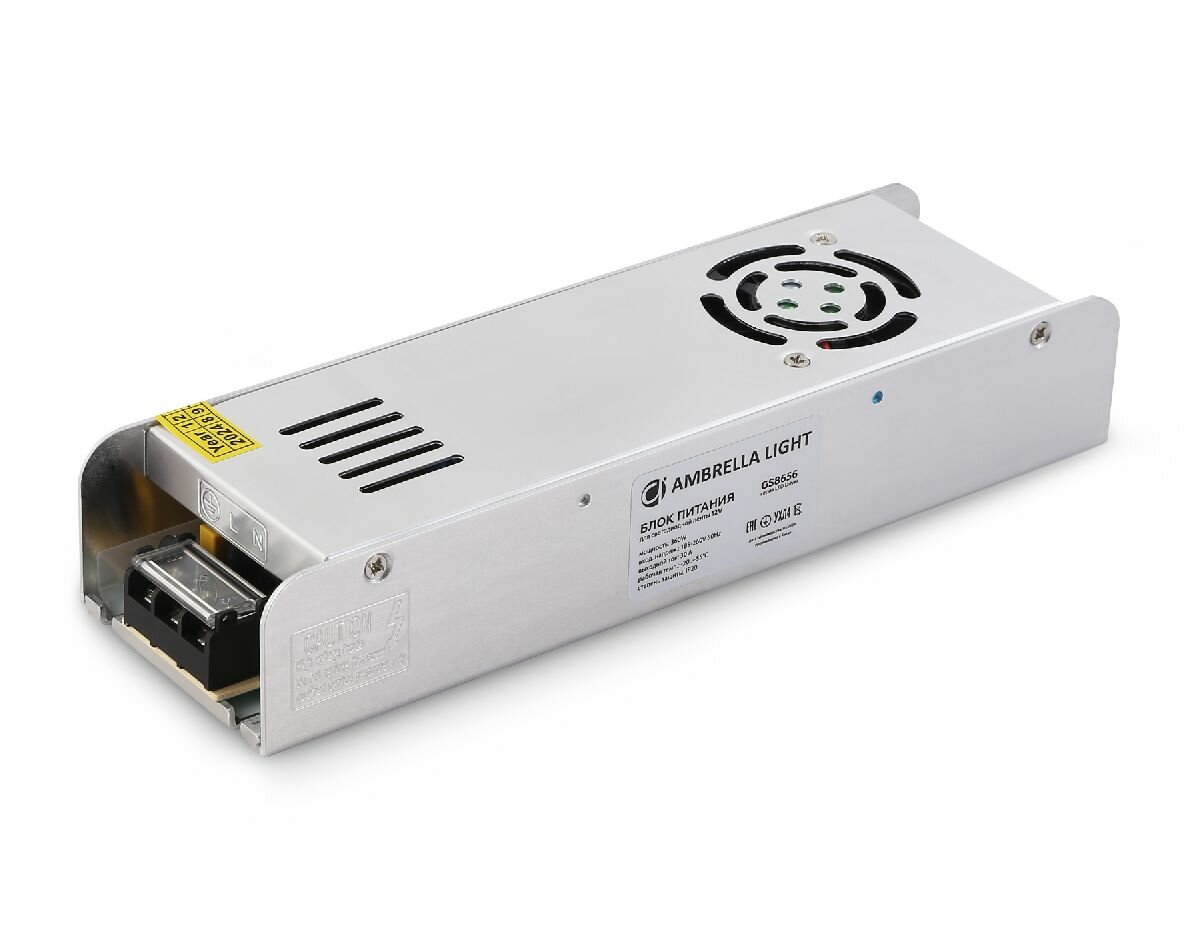 Блок питания с EMC для светодиодной ленты Ambrella Light Illumination 360Вт DC12В 30A IP20 GS8656