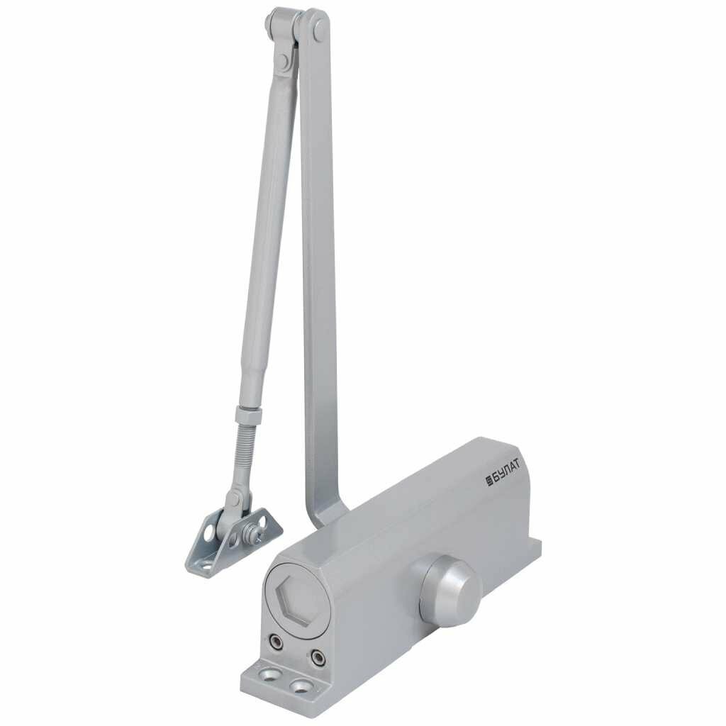 Доводчик дверной Булат, Ultimate ДД-150 A-S, -42°C + 50°C °C, морозостойкий, 160 кг, серебро, 14927