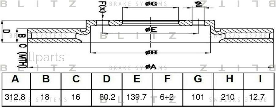 BLITZ BS0474 диск тормозной задний вентилируемый GREAT WALL SAFE 02-