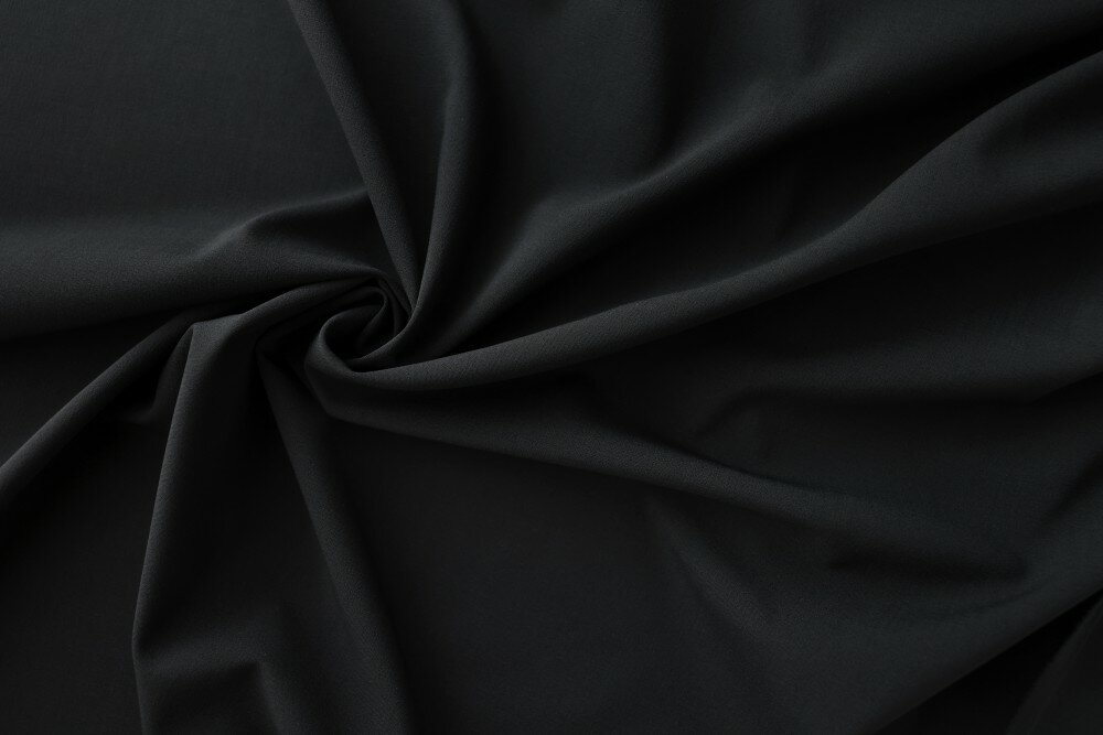 Ткань костюмно-плательная шерсть чёрного цвета, ширина 1.52 м