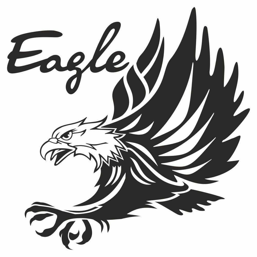 Наклейка "Орел" 200х200мм, черная (плоттер), Арт рэйсинг