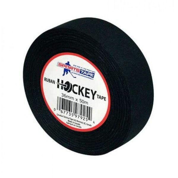 Лента хоккейная SPORTSTAPE, для обмоток клюшек, 36мм x 50 м, черная