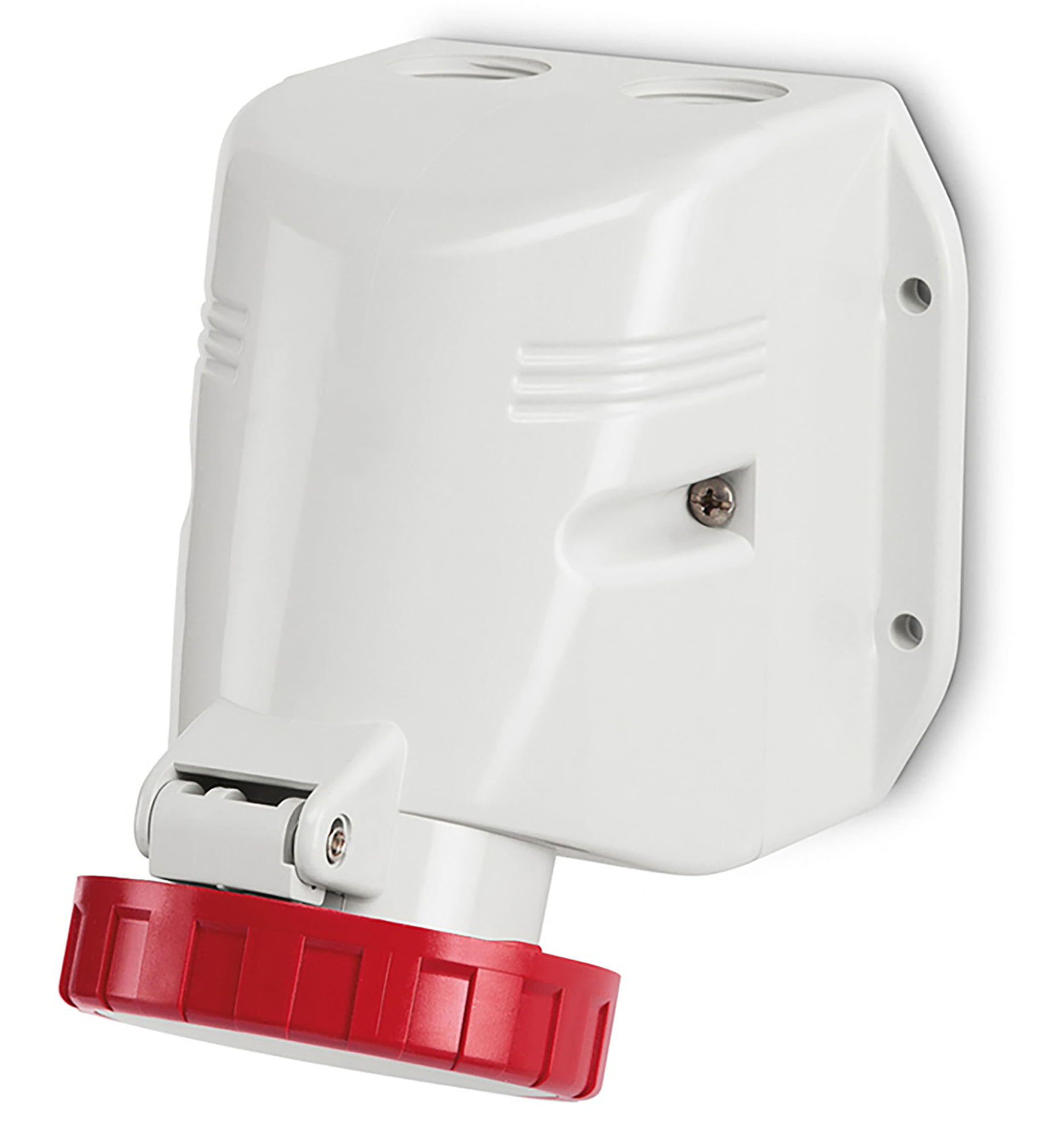 Розетка силовая DKC / ДКС WS стационарная настенная в корпусе из самозатухающего пластика красная, длиной 169мм, 32А 3P+E+N, 400В, IP67 / электрика