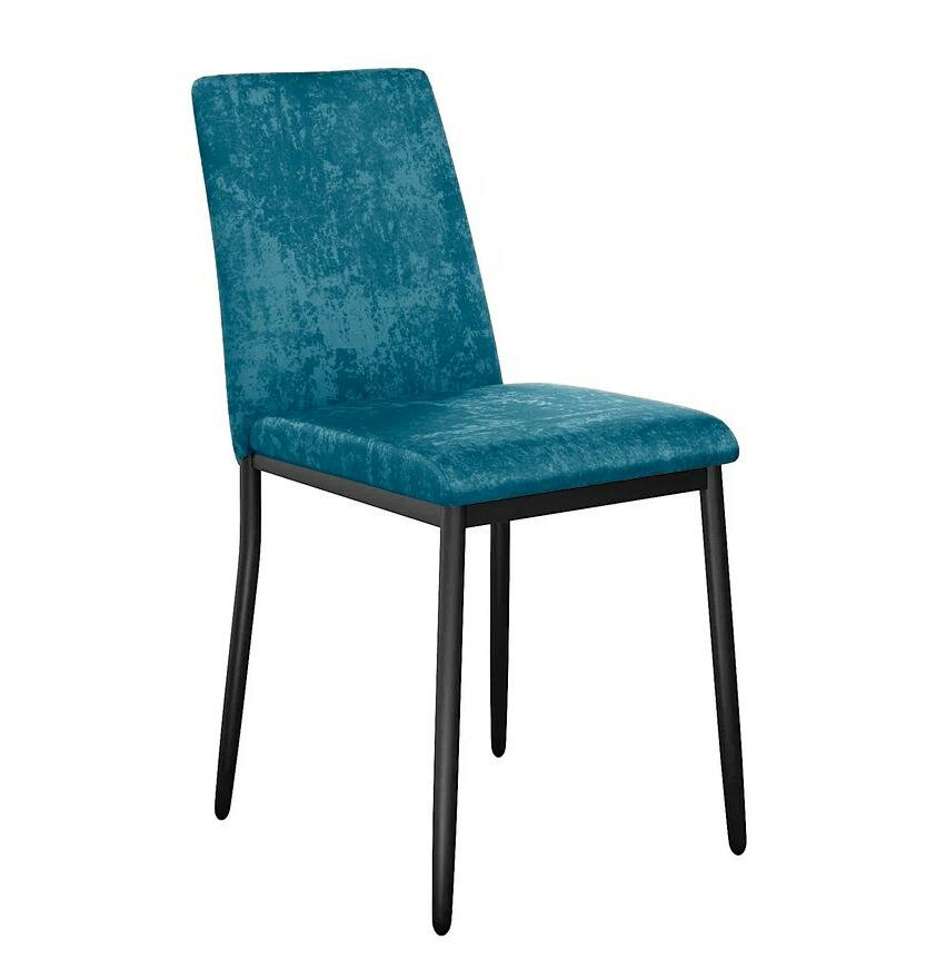 Комплект 2 шт. Стул для кухни DikLine 270 M19 бирюза, ножки черные, микровелюр