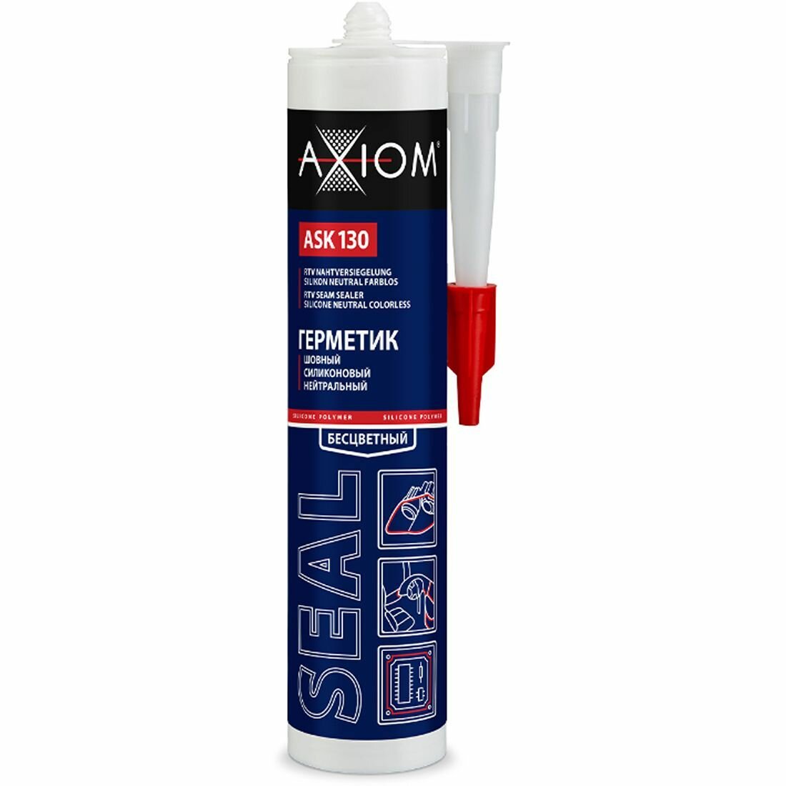 Герметик шовный силиконовый нейтральный, бесцветный AXIOM AXIOM ASK130