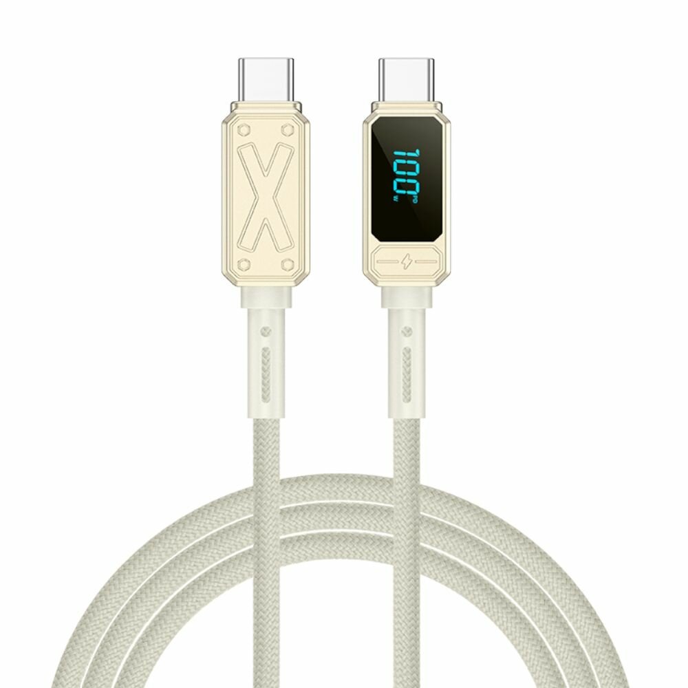 Кабель для смартфона WiWU Wi-C038 Titan Type-C - Type-C PD Мощностью 100 Вт со светодиодным цифровым дисплеем
