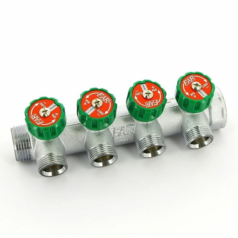 Коллектор 1" х 3/4" - 4 выхода под евроконус FAR