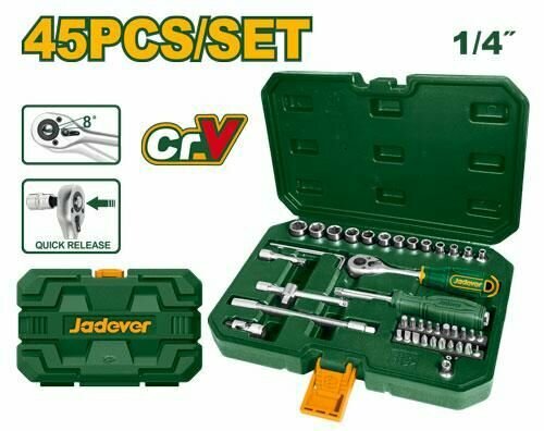 Набор головок 1/4" 45 шт JADEVER JDST4D45