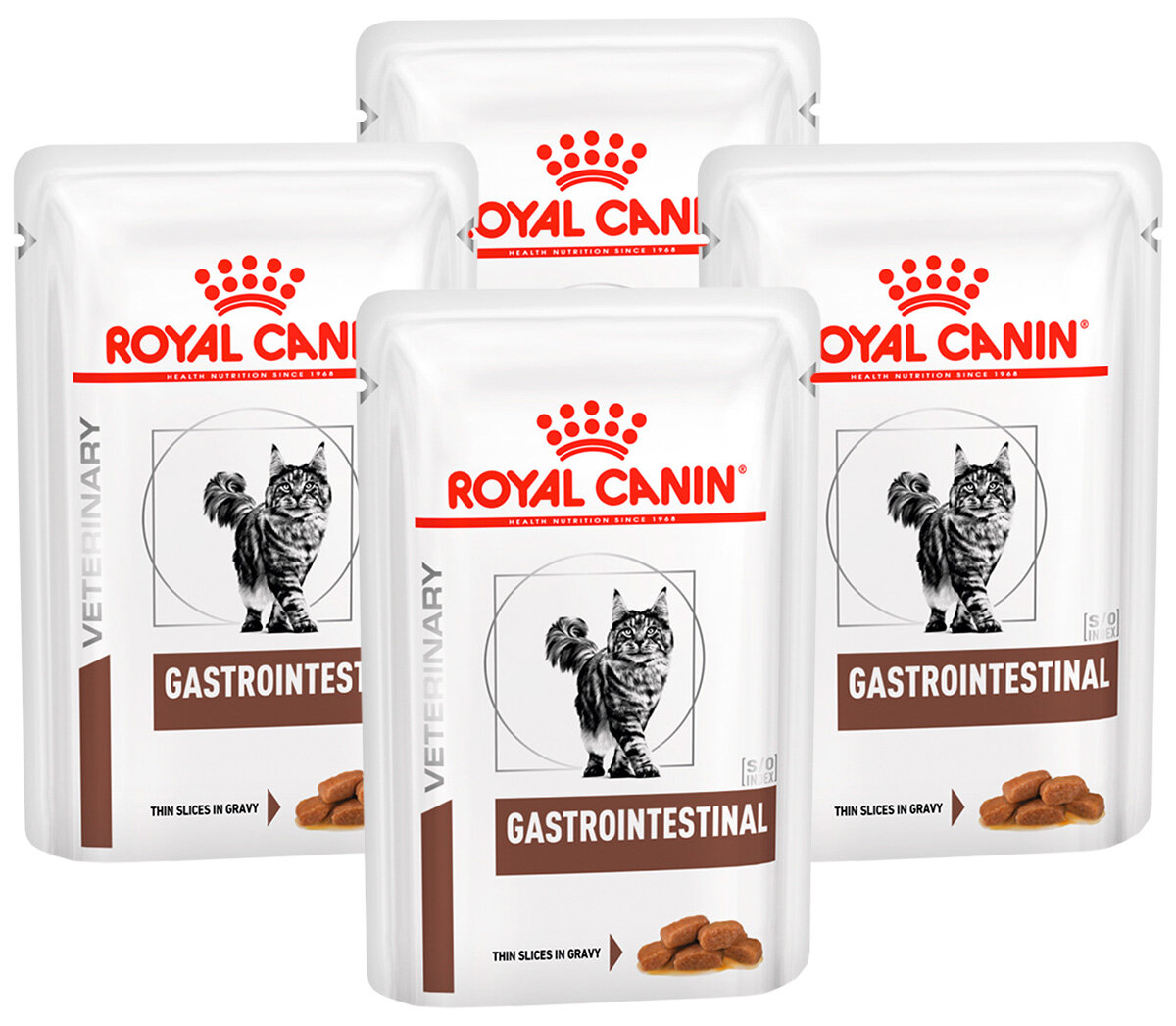 Корм влажный Royal Canin Gastrointestinal для взрослых кошек, при заболевании желудочно-кишечного тракта, 85 г х 4 шт