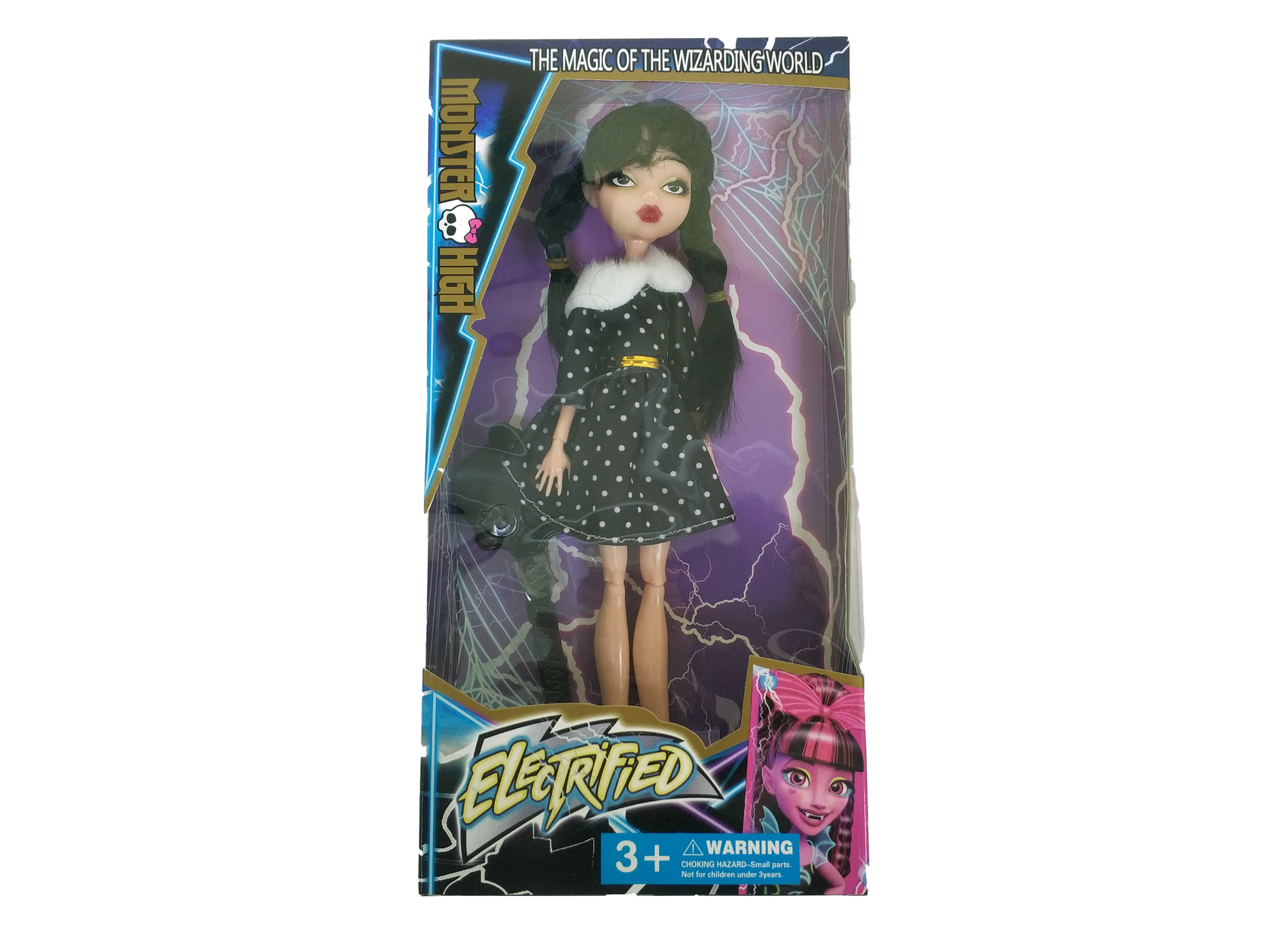 Кукла Уэнсдей из фильма "Семейка Адамс", суставы подвижные, 28 см