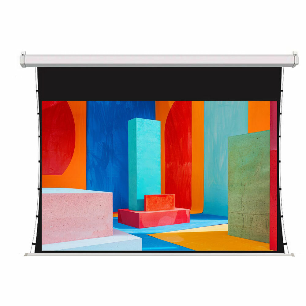 Экран для проектора S'OK SCPSMT-200x150FG-ED60 100"; 4:3 настенно-потолочный, моторизованный с натяжением, Fiberglass, белый