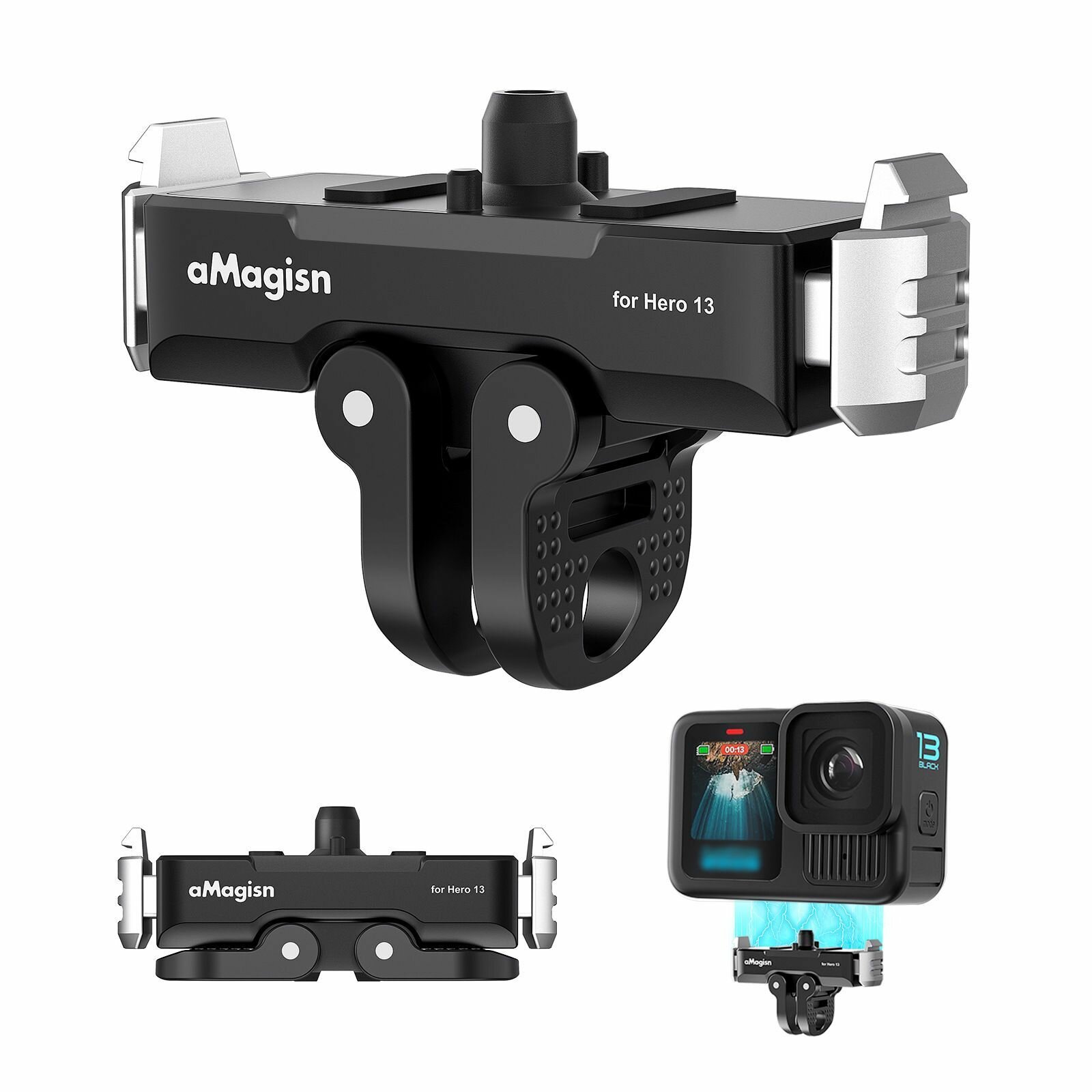 Металлический магнитный быстроразъемный адаптер GoPro Hero 13 двух-интерфейсный