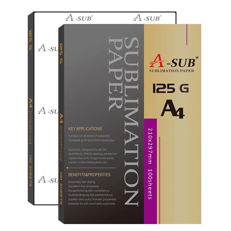 Сублимационная бумага A4 A-SUB 125 г, для Epson, Sawgrass, Ricoh, Brother