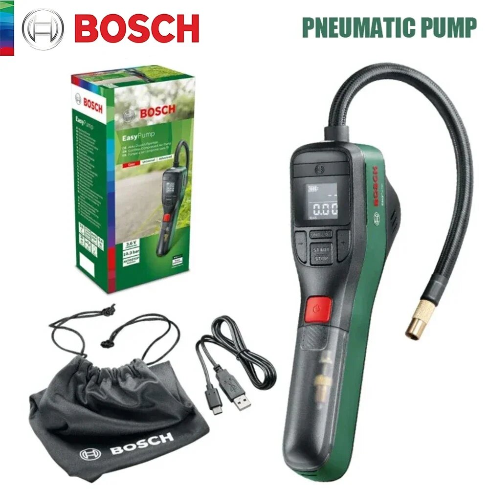 Беспроводной автомобильный компрессор со светодиодным дисплеем, Bosch EasyPump