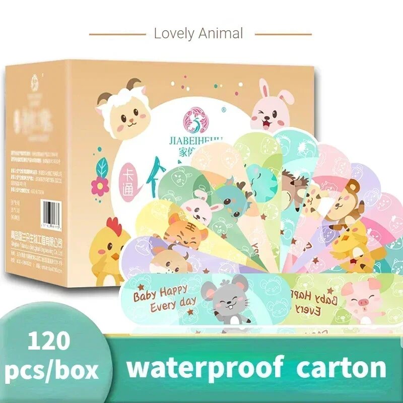 Детские водостойкие пластыри Cartoon 120 шт Розовый, 30 pcs, Carton 5