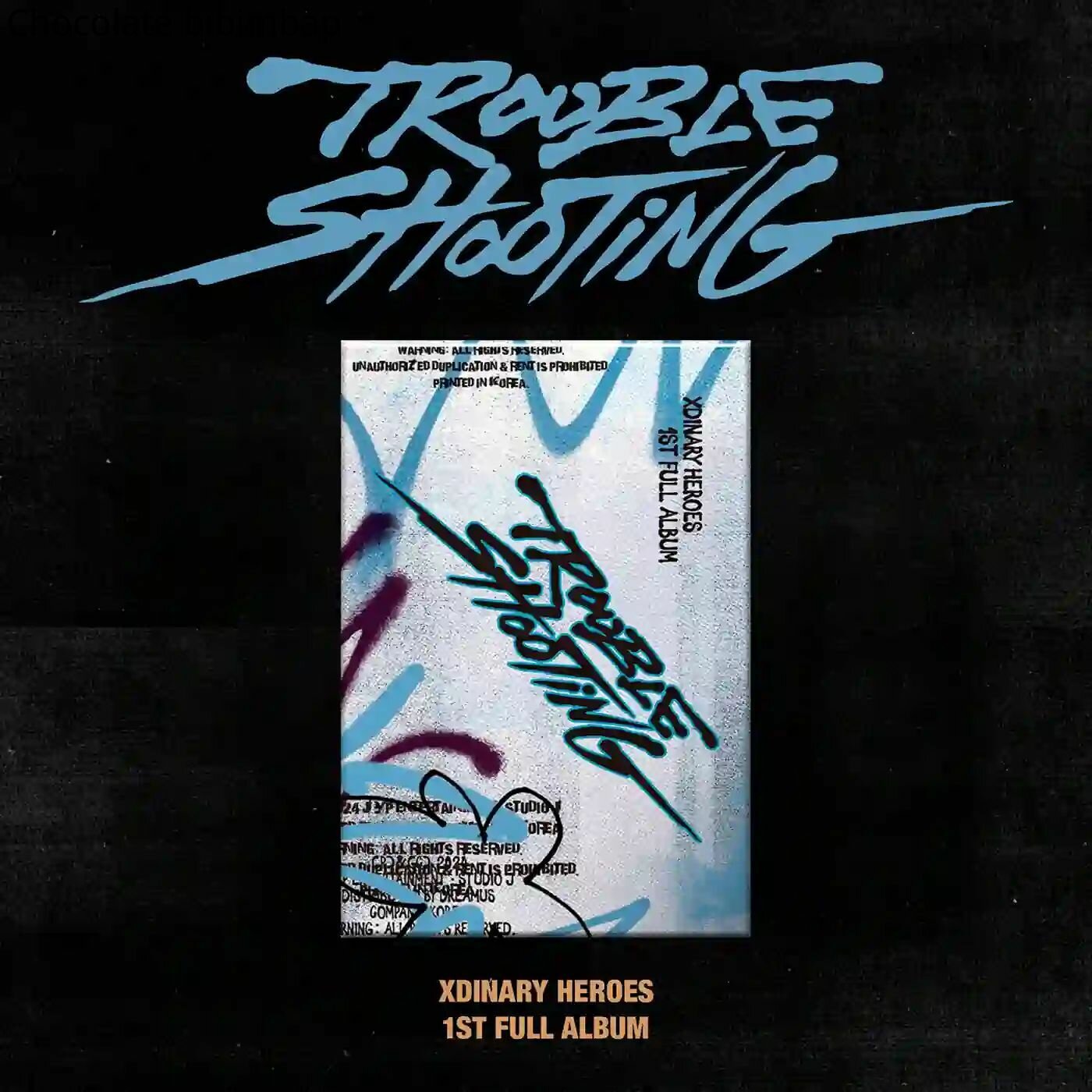 Альбом XDINARY HEROES - TROUBLESHOOTING 1st A(Blue), AsiaPopGang фотокарточка в подарок
