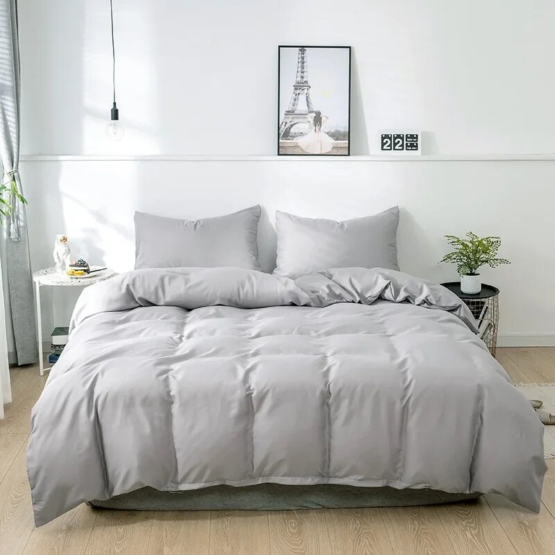 Комплект постельного белья Nordic из полиэстера 3 шт, 3pcs 135x200cm, Набор, Белый
