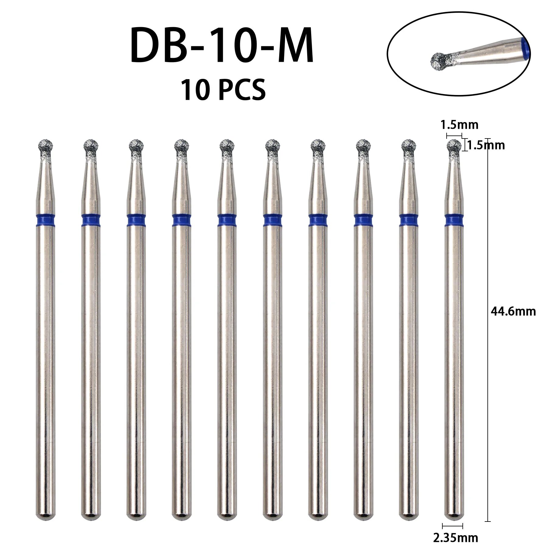 Набор фрез для ногтей из вольфрамового карбида, 10 шт. DB-10-M