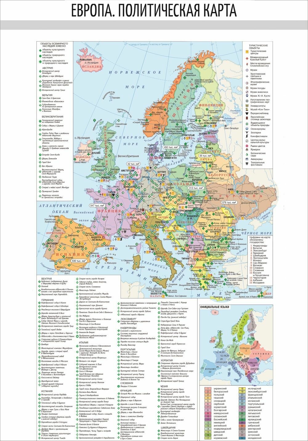 Европа. Политическая карта 7 класс